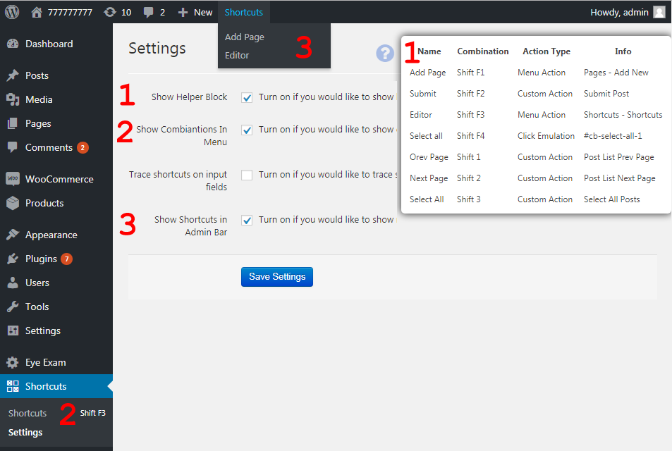 Wordpress Keyboard Shortcuts - code.market