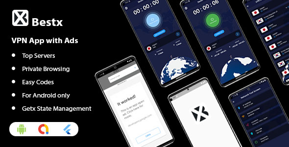 Bestx – Flutter Vpn for Android With Admob - code.market