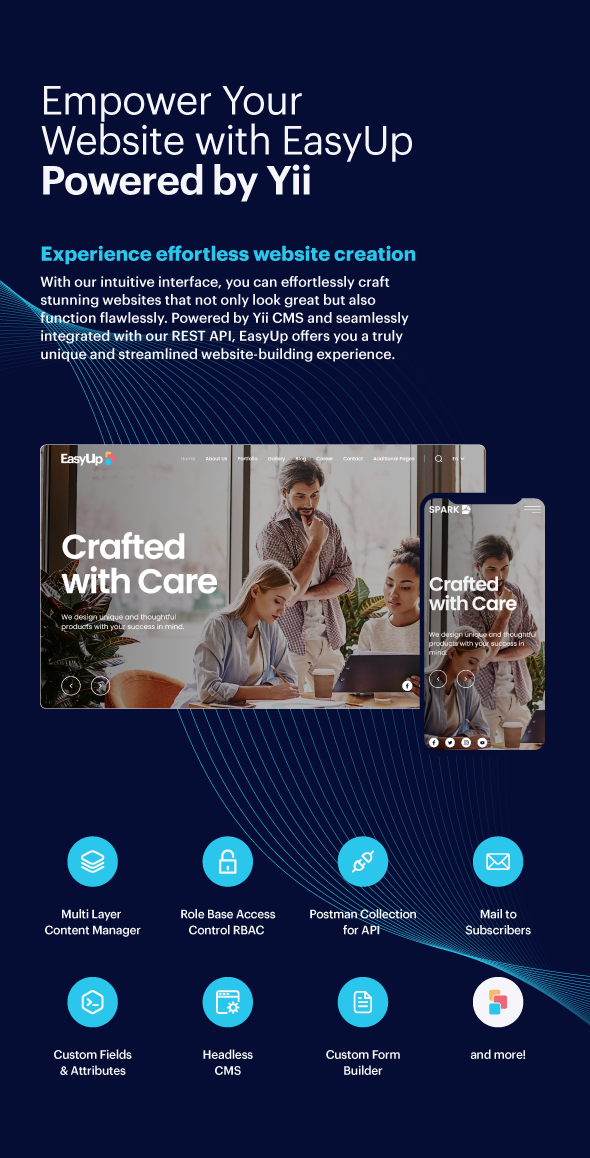 EasyUp Multipurpose Website CMS & API - code.market