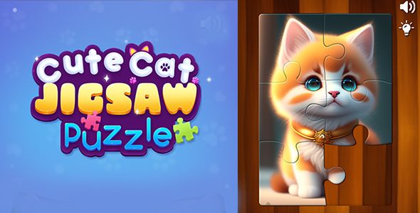 Cute Cat Jigsaw Puzzle (construct 3) - code.market