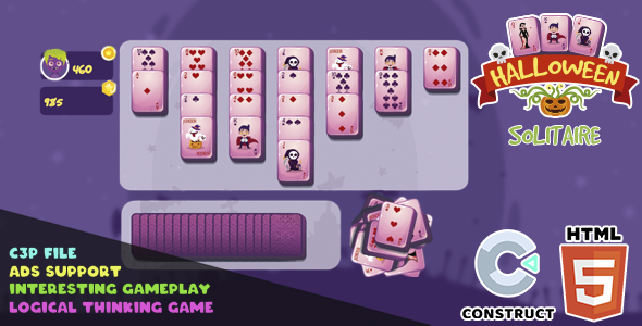 Halloween Solitaire - HTML5 Game - Construct 3 - code.market