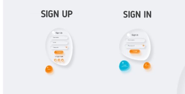 Water Droplet Signup & Signin form - code.market
