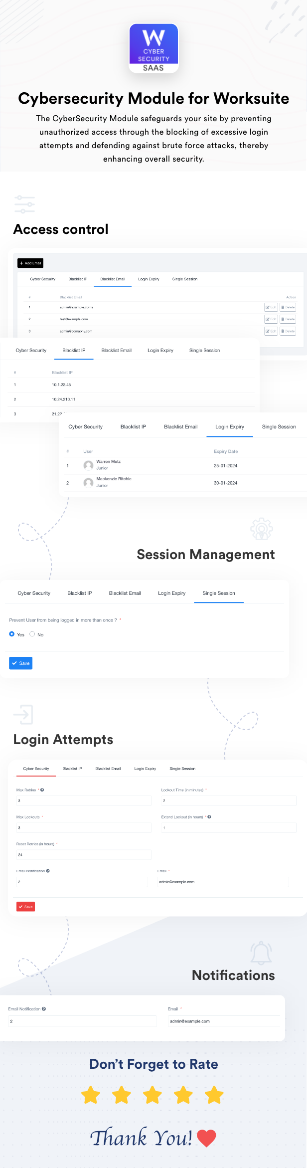 Cyber Security Module for Worksuite SAAS - code.market