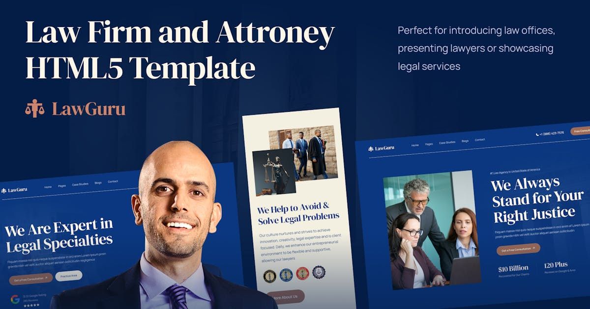 LawGuru - Law Firm and Attorney Html Template - code.market