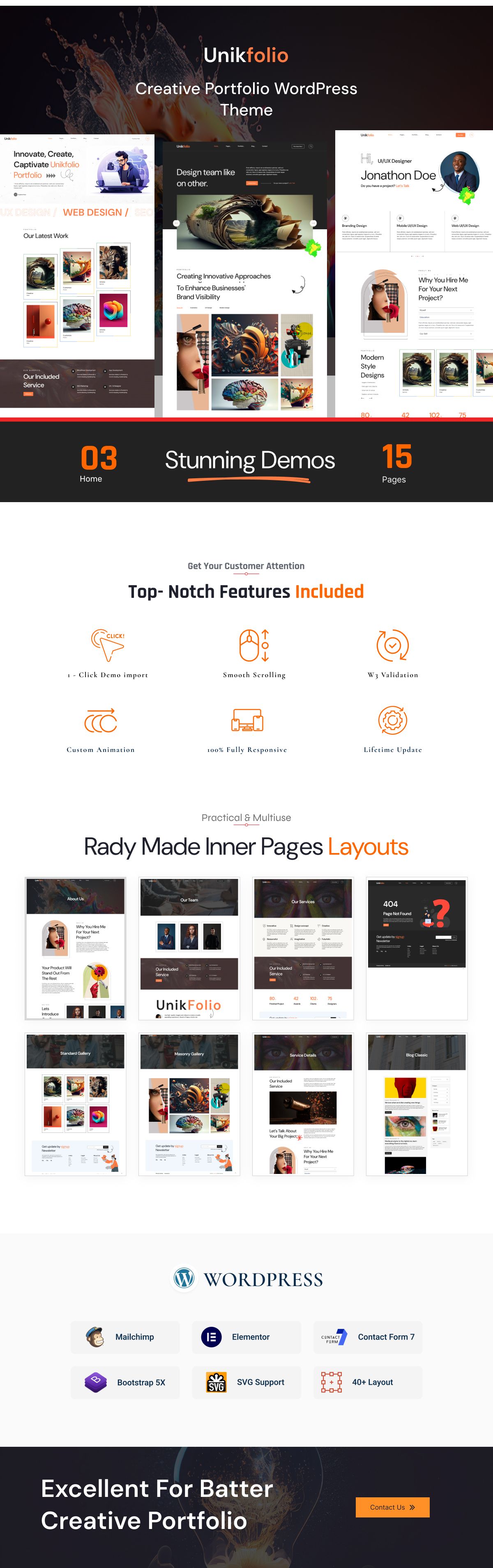 UnikFolio - Creative Agency and Portfolio WordPress Theme - code.market