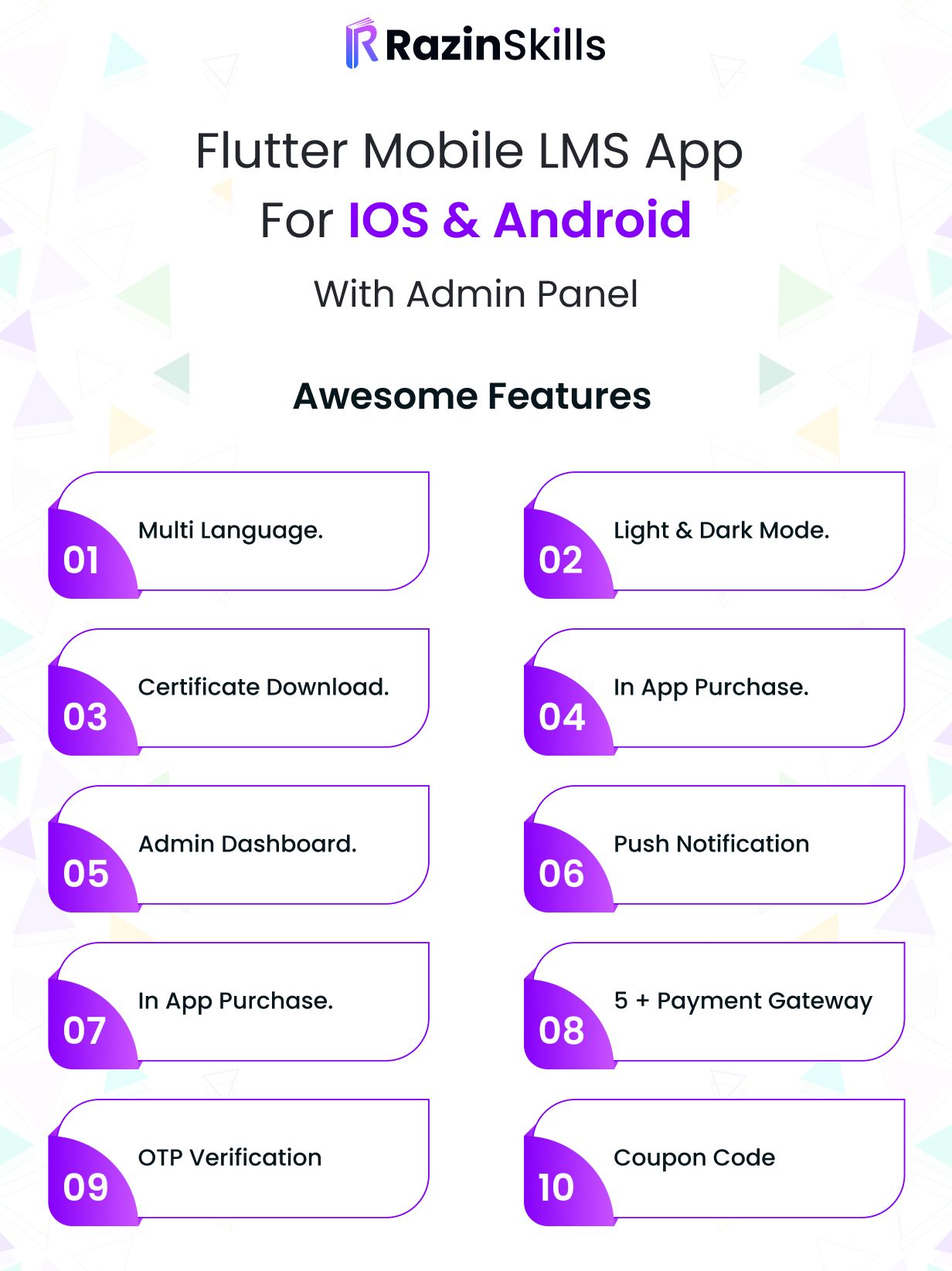 RazinSkills - LMS Mobile App with Laravel Admin - code.market