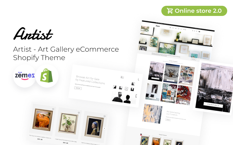 Artist - Art Gallery eCommerce Shopify Theme - code.market