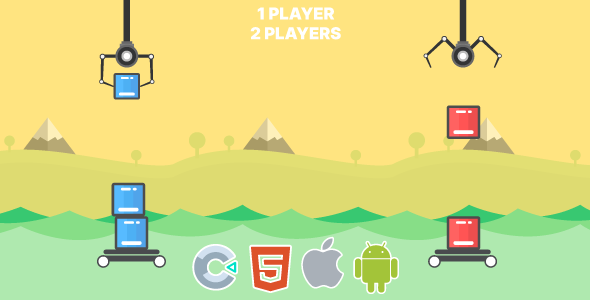 Box Tower. 2 Player Mode. Construct 3 (c3p) - code.market