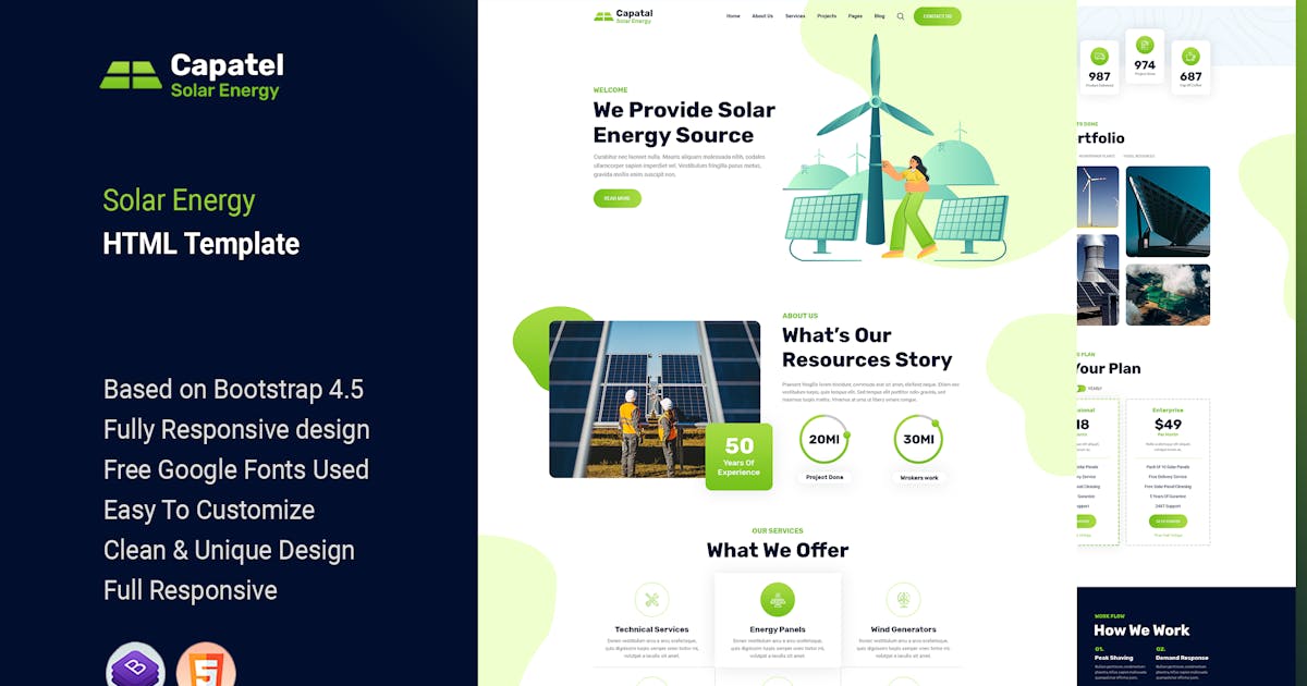 Capatel – Solar Energy HTML Template - code.market
