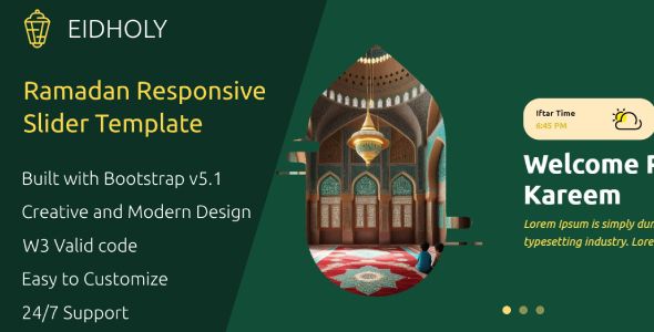 Eidholy - Ramadan Responsive Bootstrap Slider Template - code.market