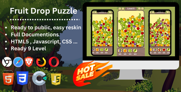 Fruit Drop Puzzle Construct 3 - HTML5 - code.market