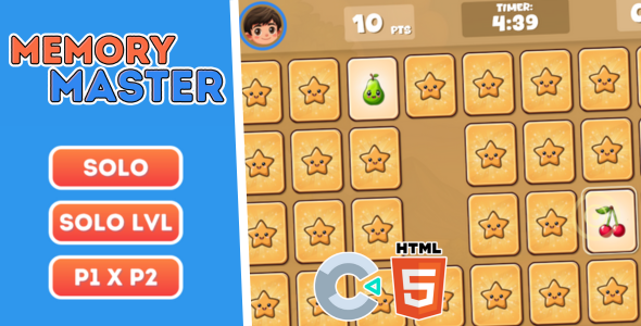 Memory Master Html5 Game Source Code Codemarket 