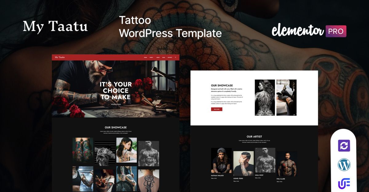 My Taatu - Tattoos Artist WordPress Theme - TemplateMonster - code.market