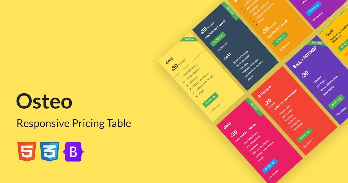 Osteo - Responsive Pricing Table - code.market Osteo - Responsive Pricing Table - code.market