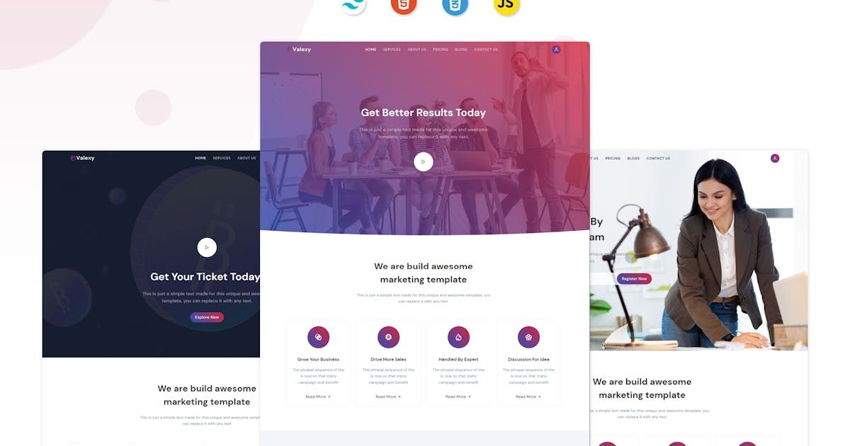 Ovaxo - Tailwind CSS Multipurpose Landing Template - code.market
