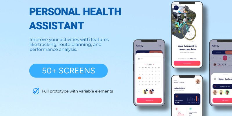 Personal Health Assistant Flutter UI Kit by Miksilabs - code.market