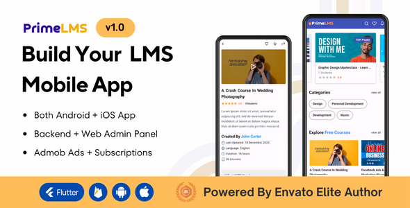 Prime LMS - Online Course Learning Flutter Mobile App - code.market