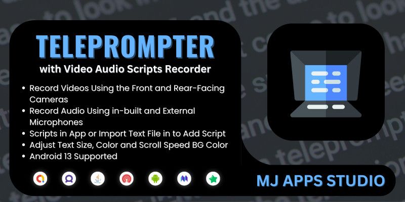 Teleprompter with Video Audio Scripts Recorder by MJAppsStudio - code.market