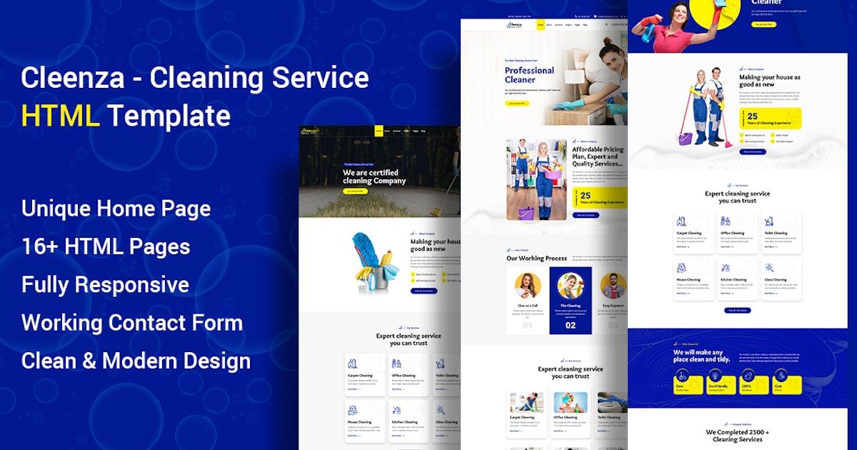 Cleenza - Cleaning Service HTML Template - code.market