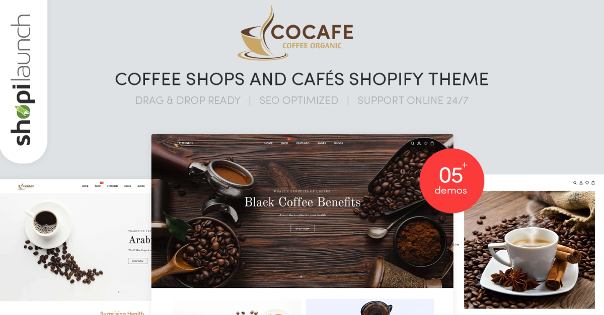 Cocafe - Coffee Shops and Cafés Responsive Shopify Theme - code.market