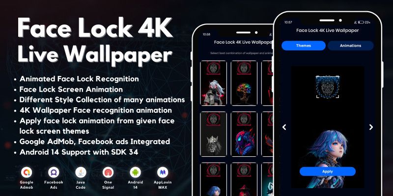 Face Lock 4K Live Wallpaper with AdMob Ads Android by MJAppsStudio ...