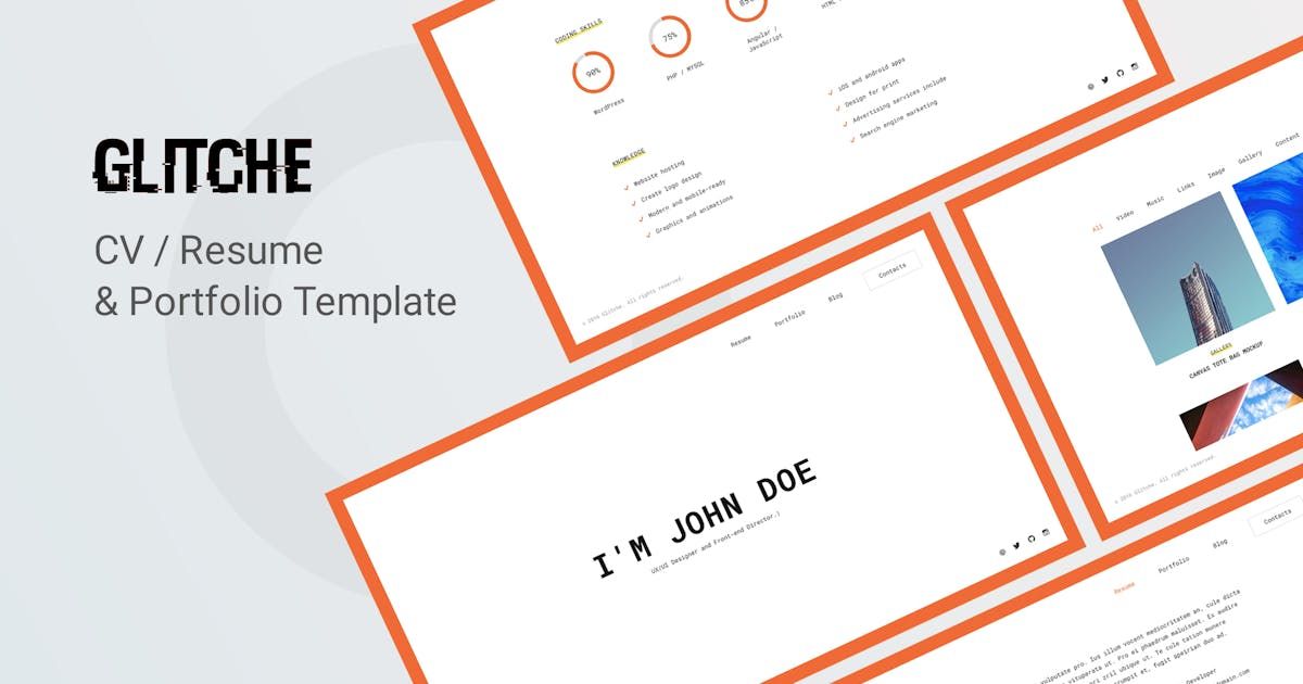 Glitche - CV Resume Template - code.market