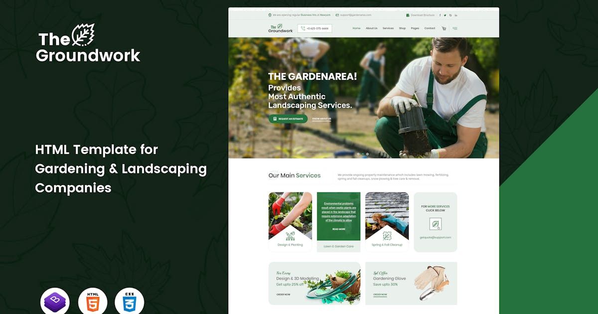 Ground Work - Gardening and Landscaping Template - code.market