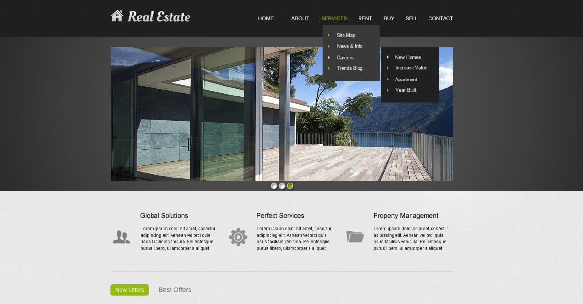 Real Estate Agency Responsive Website Template - code.market