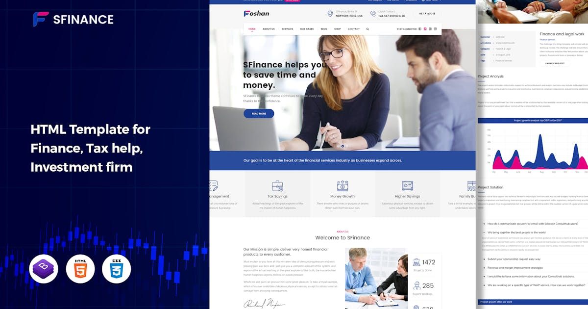 SFinance - Business Consulting and HTML Template - code.market