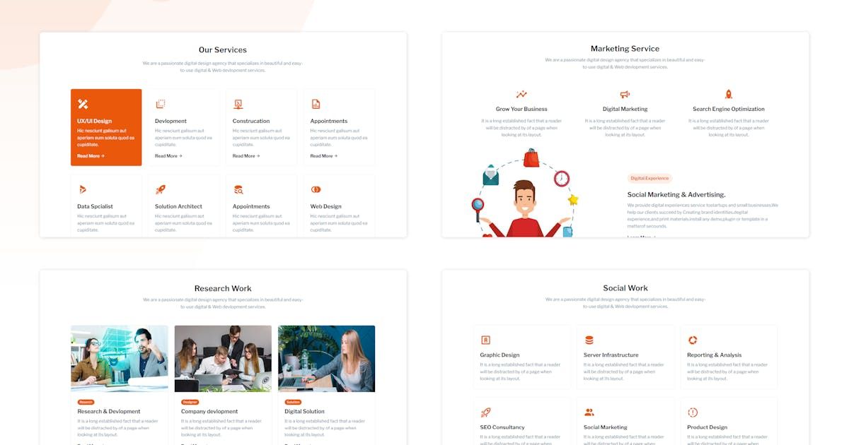 Servlog - Service & Features Section Template - code.market