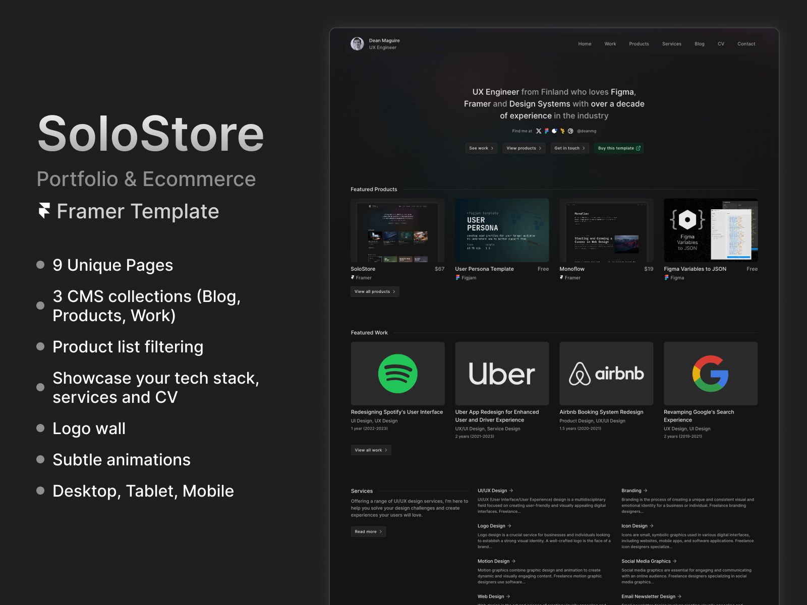 SoloStore Framer Template - code.market