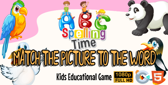 Spelling Time Match picture with word | Educational game - code.market