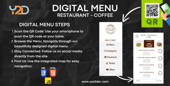 Template Digital Menu - Restaurant Coffe - HTML5 CSS3 JS - code.market