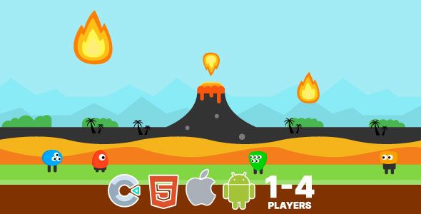 Volcano 1 4 Player Mode Construct 3 C3p Codemarket