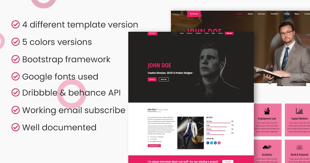 iProof - Multipurpose HTML Template - code.market