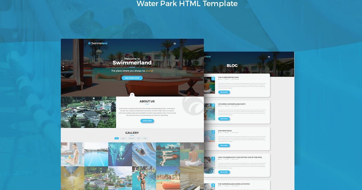 Swimmerland - Water Park HTML Template - code.market