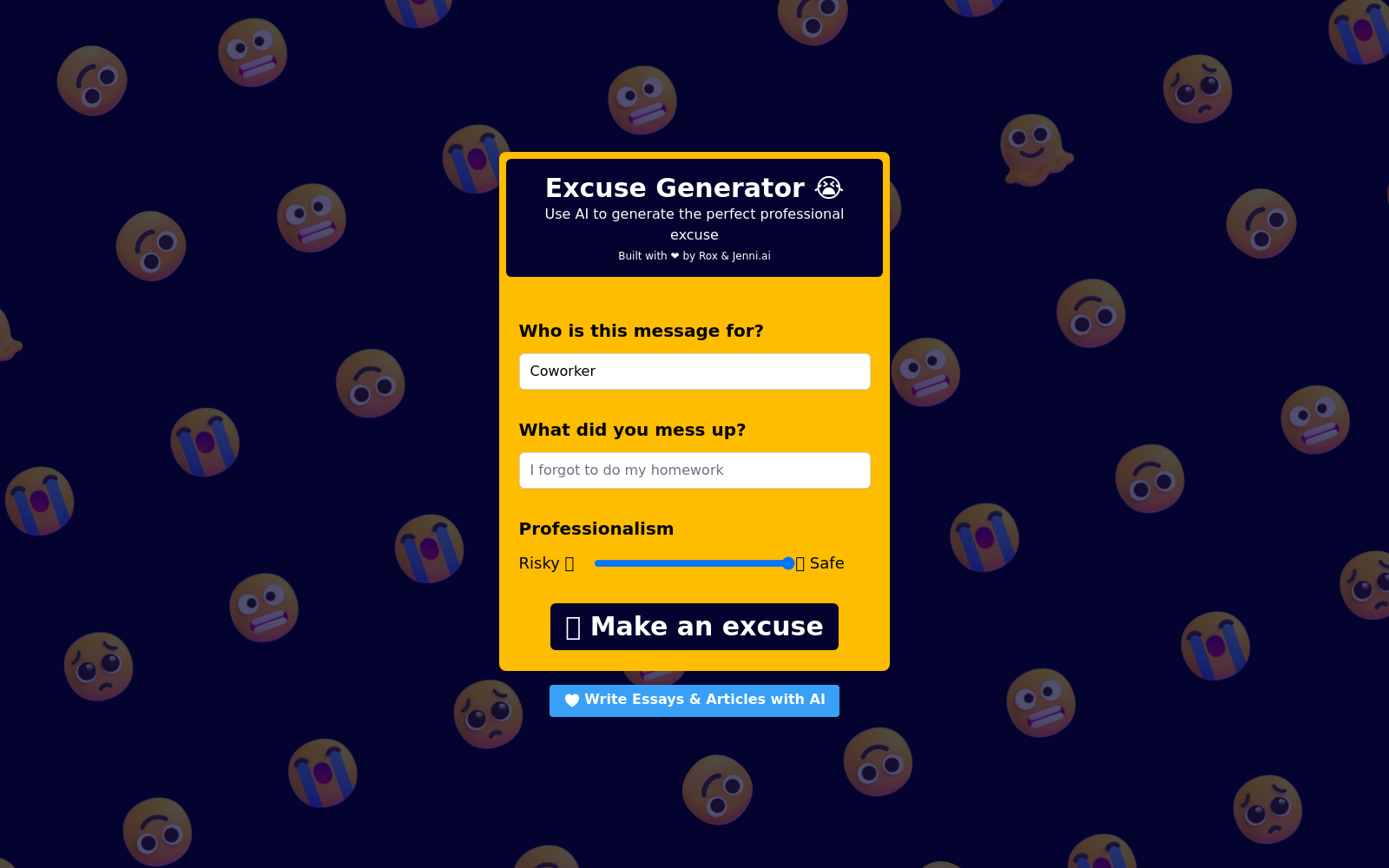 Excuse Generator - code.market