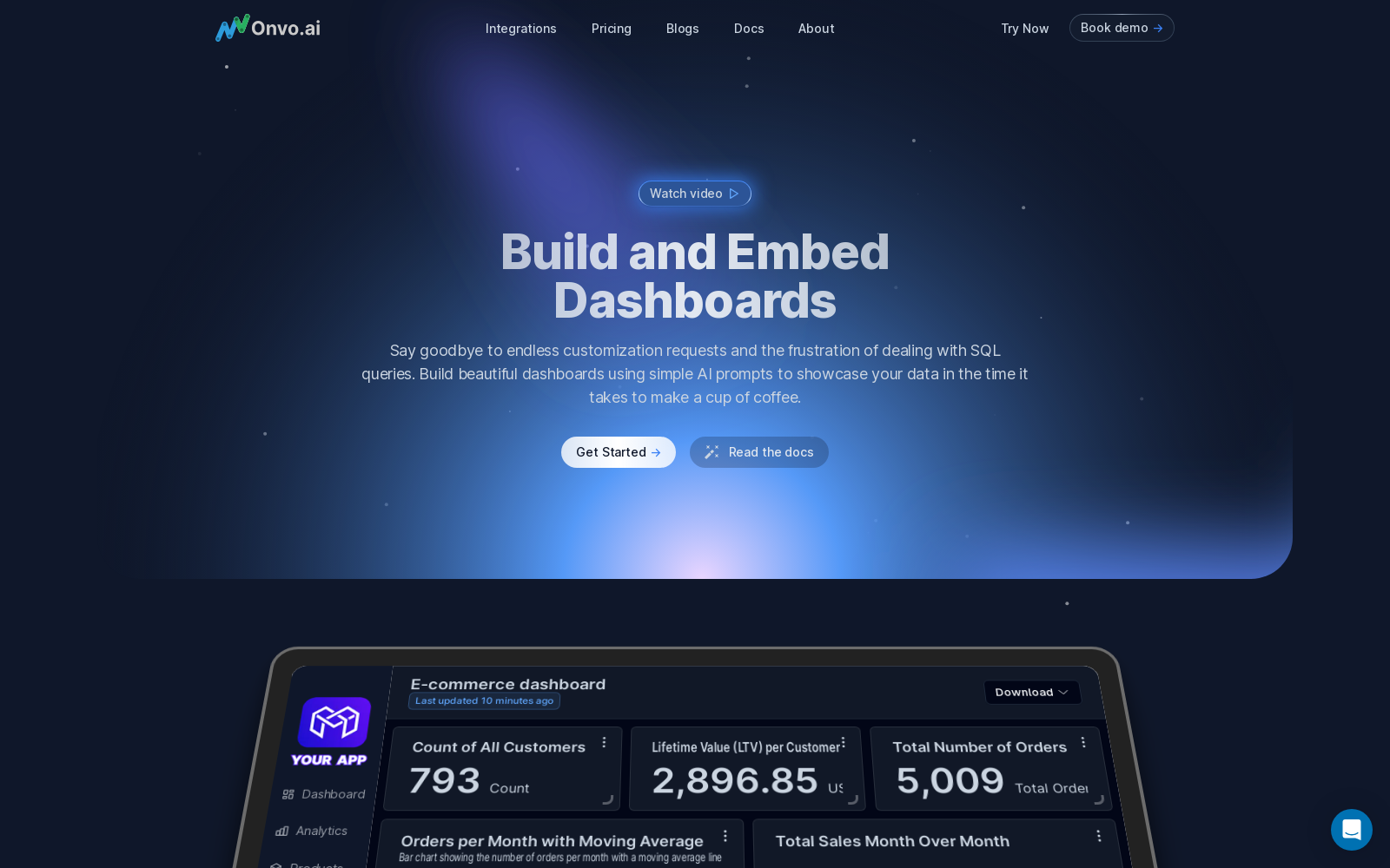 Onvo AI - Embedded Data Visualization Dashboards - code.market