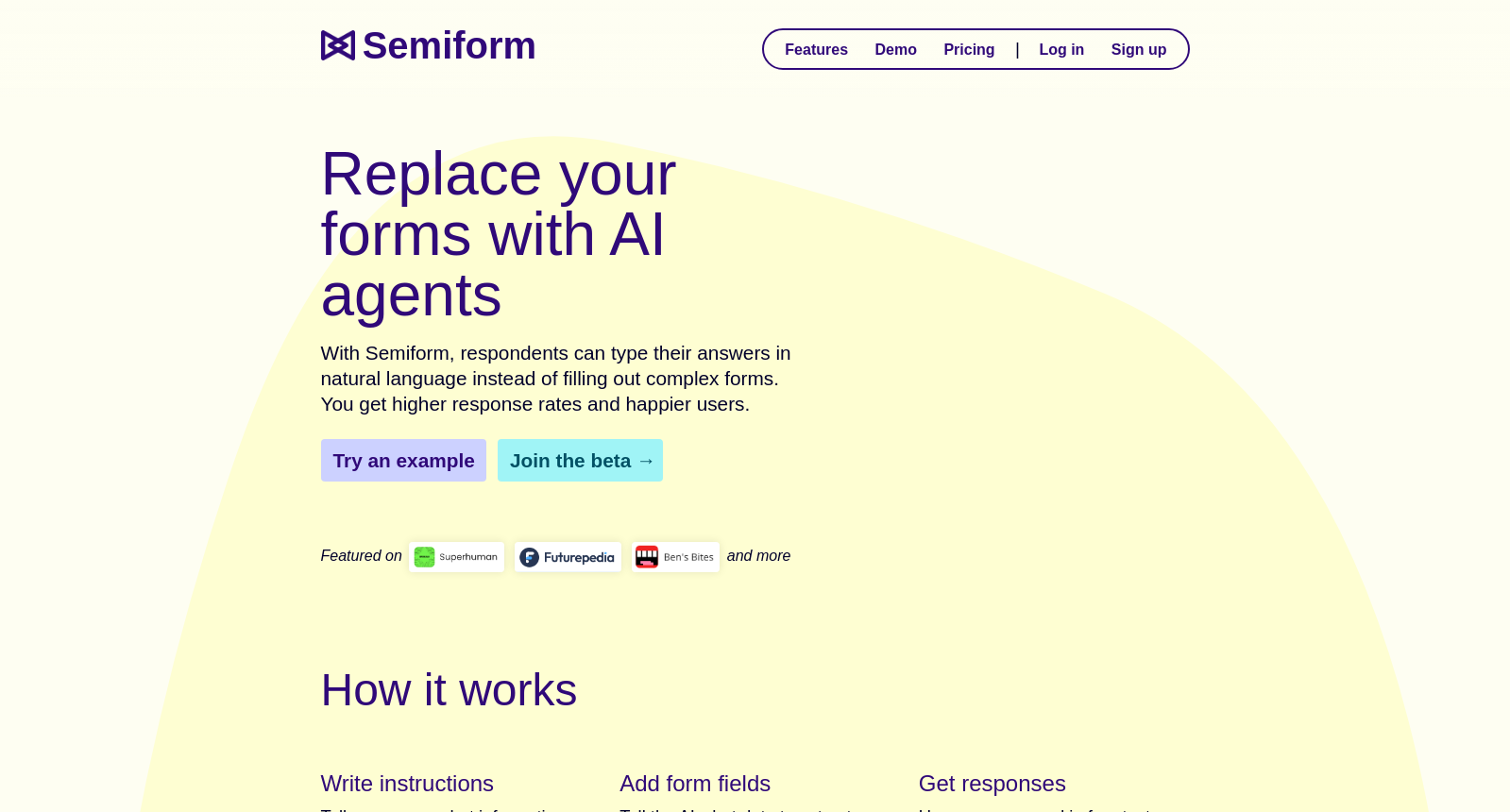 Replace your forms with AI agents - code.market
