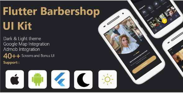 Create much more with 1 flutter flutter barbershop ui kit uikit - code.market