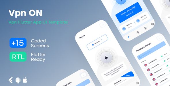 Create much more with 18 flutter vpn app templates - code.market